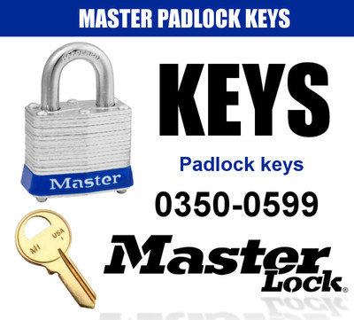 Master Padlock Replacement Key by code / Master Lock Keys / Codes 0350 ...