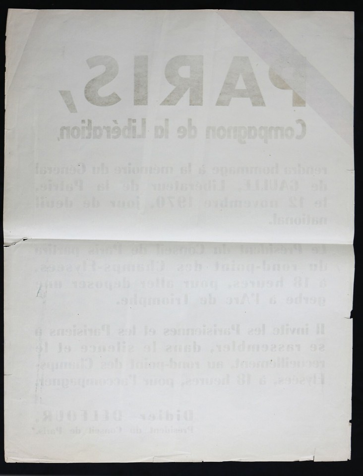 Tribute Poster To General De Gaulle November 12 1970 Politics France ...
