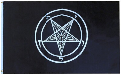 3x5 Baphomet Church Of Satan REVERSE PENTOGRAM Black 3'x5' Flag Banner ...