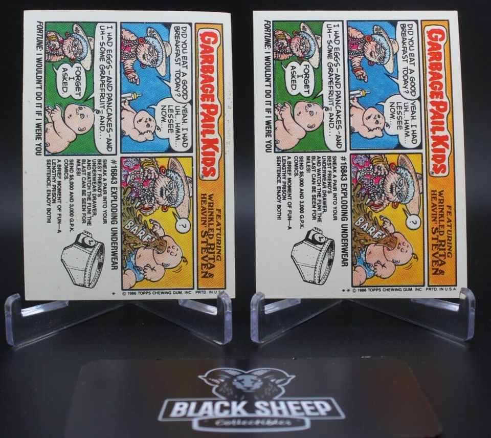 1986 Garbage Pail Kids #218a & 218b GPK Bridget Digit & Tom Thumb OS6 ...