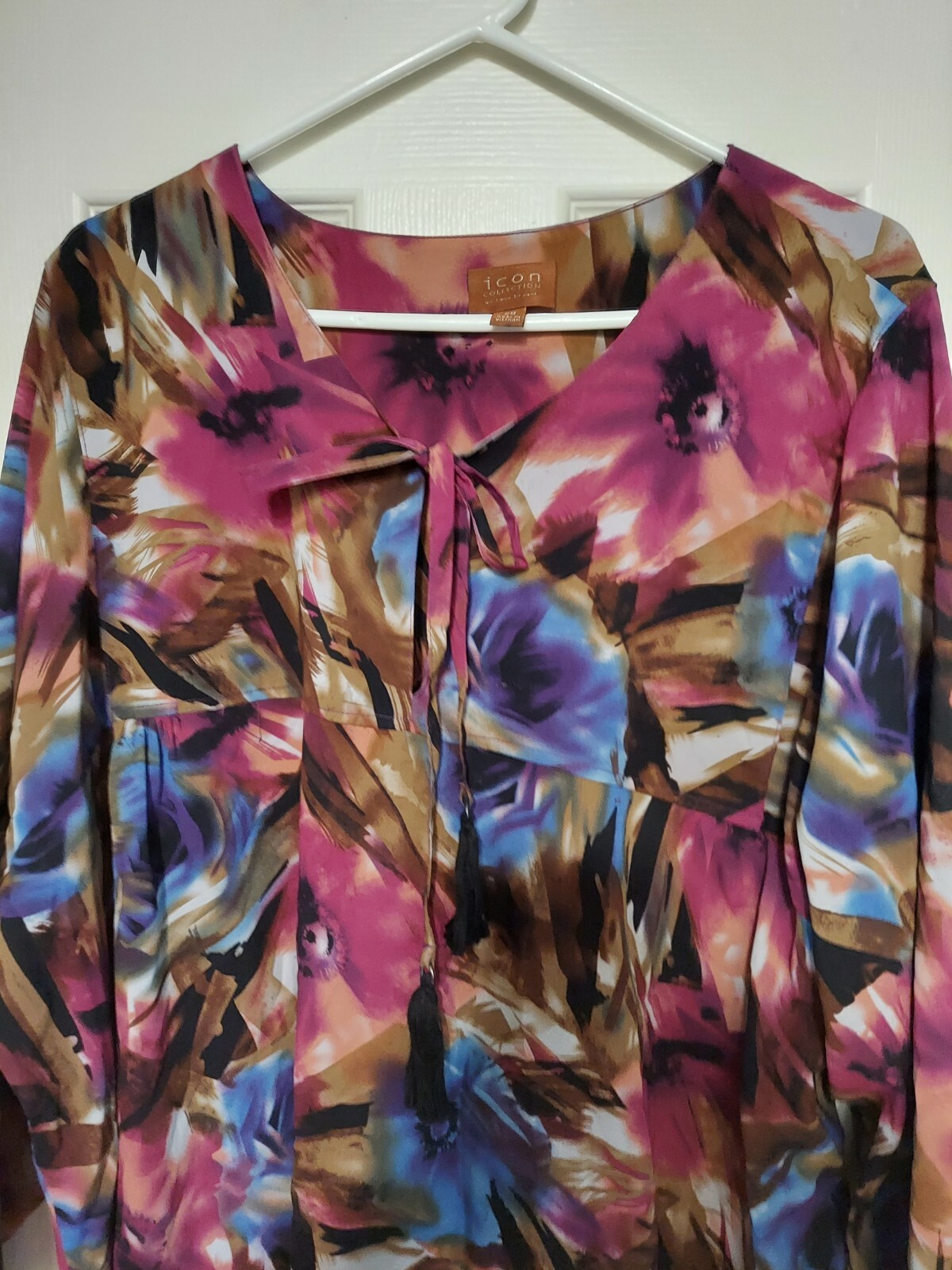 Lane Bryant Icon Collection Floral Plus Shirt Sz 28 - Gem