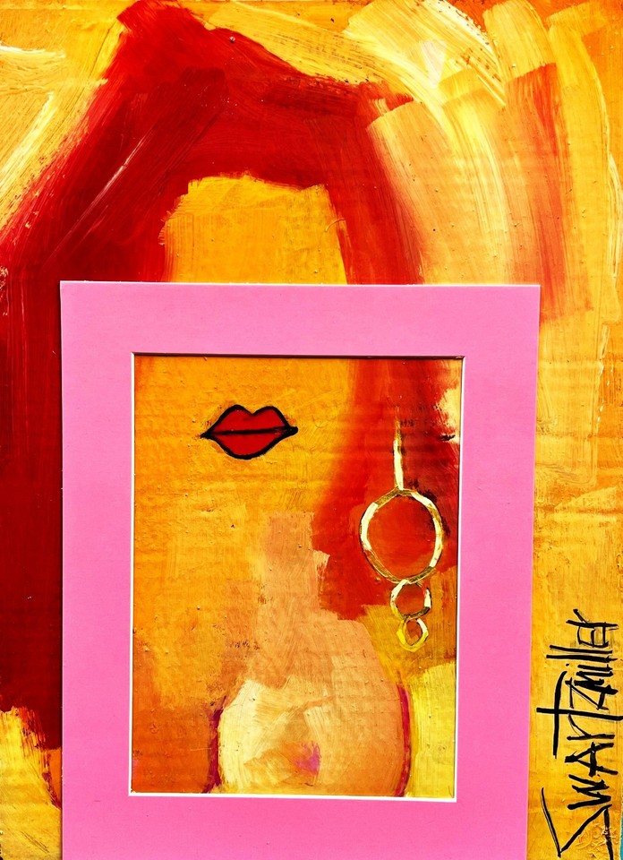 FREE SHIPPING ABSTRACT FRAMED LADY NUDE PAINTING Original SWARTZMILLER ...