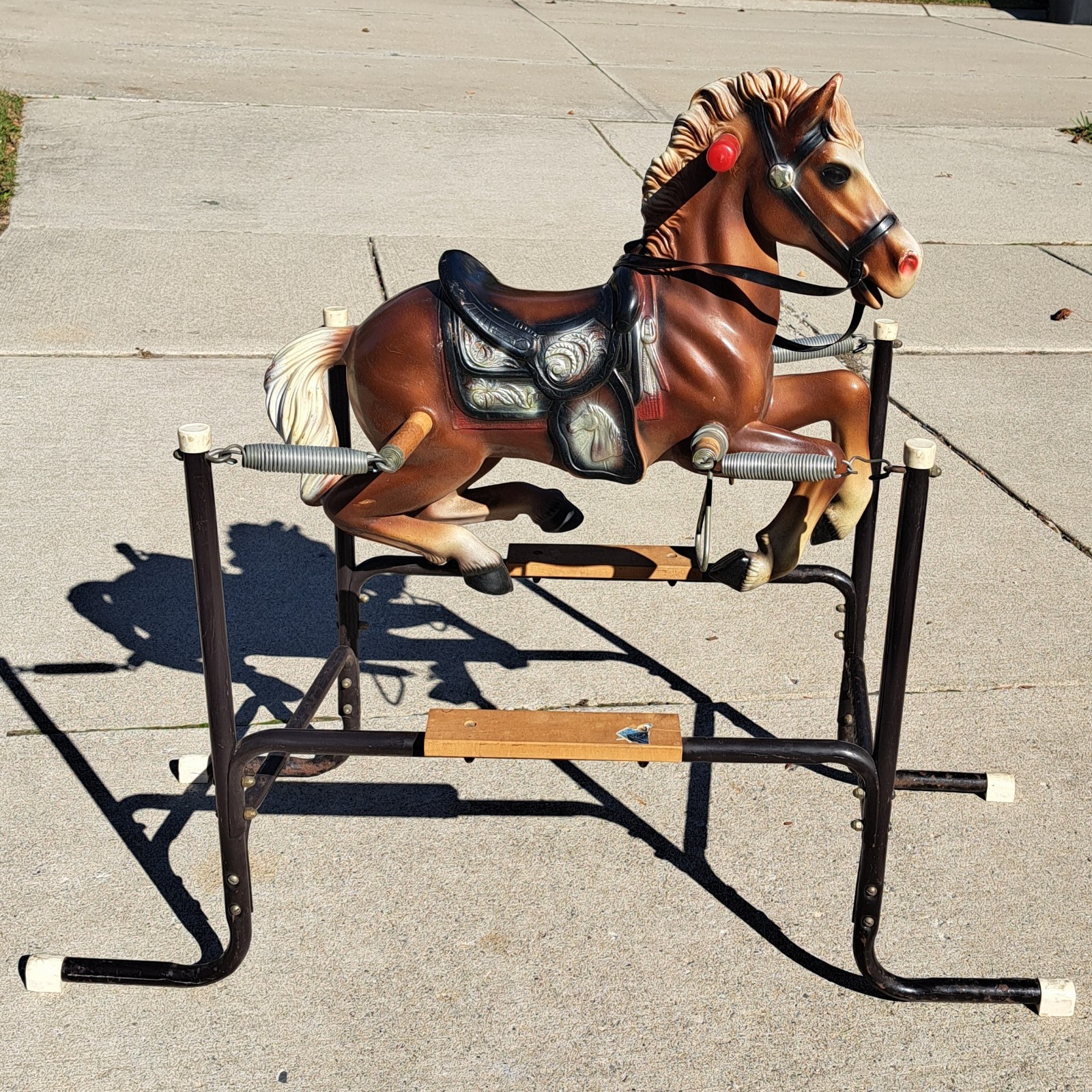 Vintage Children's Flexible Flyer Step Up Spring Rocking Horse Rocker w ...