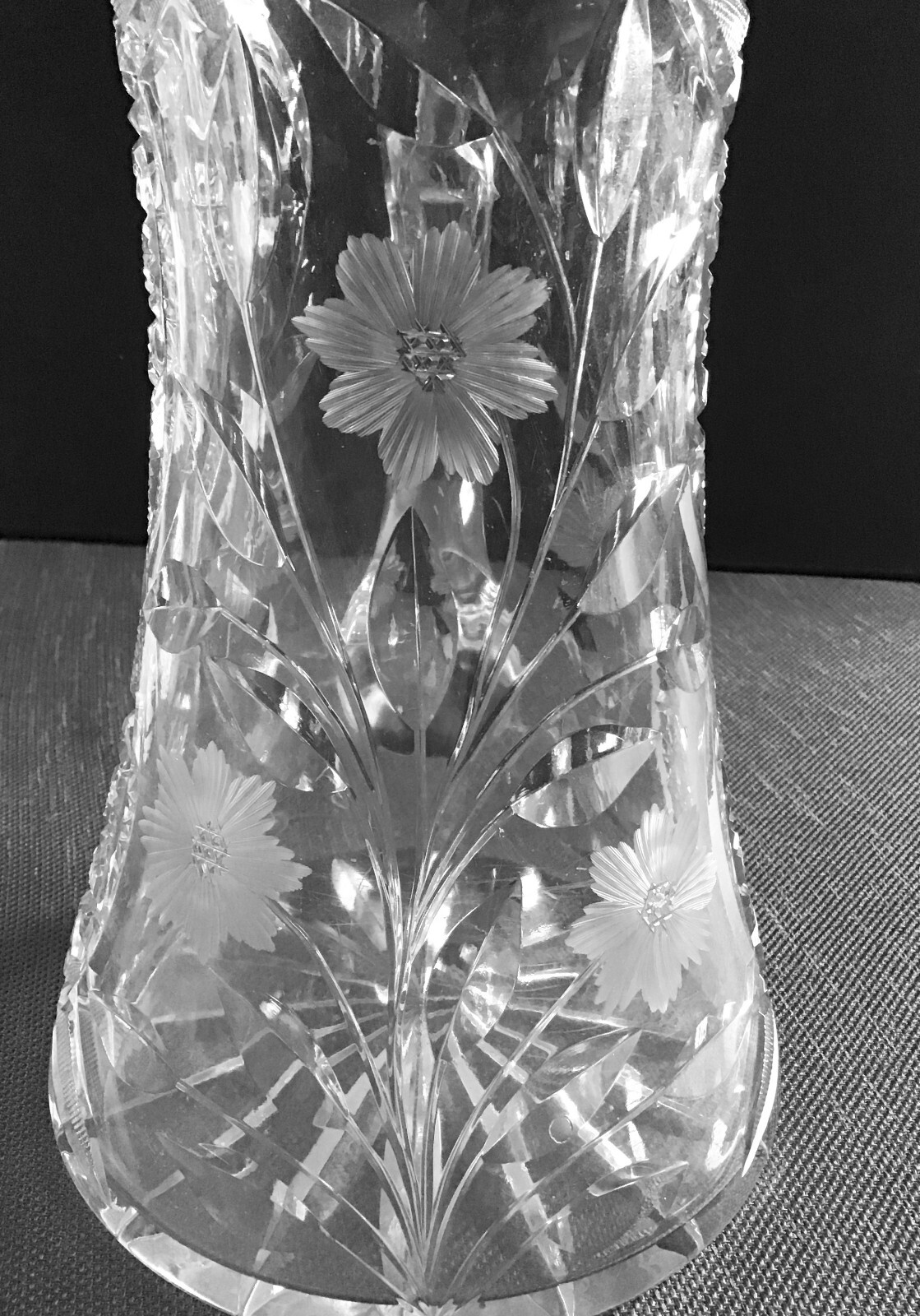 RARE American Brilliant Cut Glass Intaglio Daisies Pattern Water ...