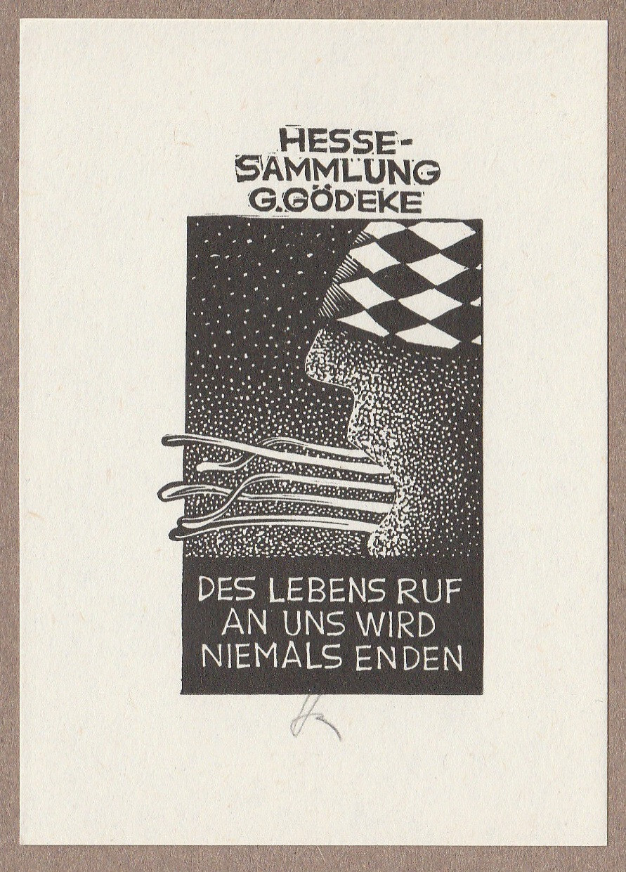 Exlibris - SIEGMUND HAMMERMANN - For Hesse-Sammlung G. Godeke - Signed ...