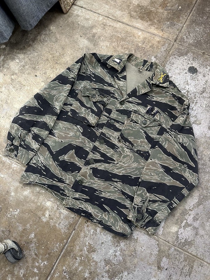 Vtg Vietnam War Tiger Stripe Shirt Jacket Uniform Paratrooper ...