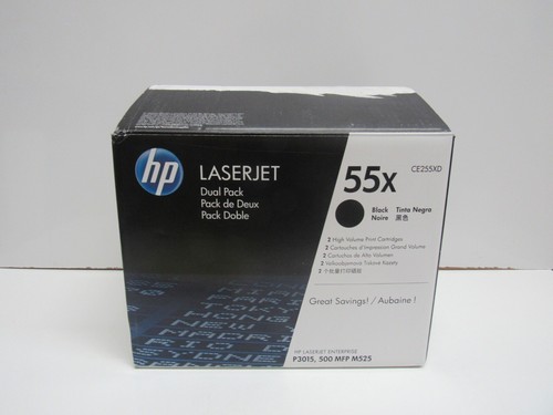 GENUINE HP CE255XD (55X) DUAL PACK TONER CARTRIDGES | eBay