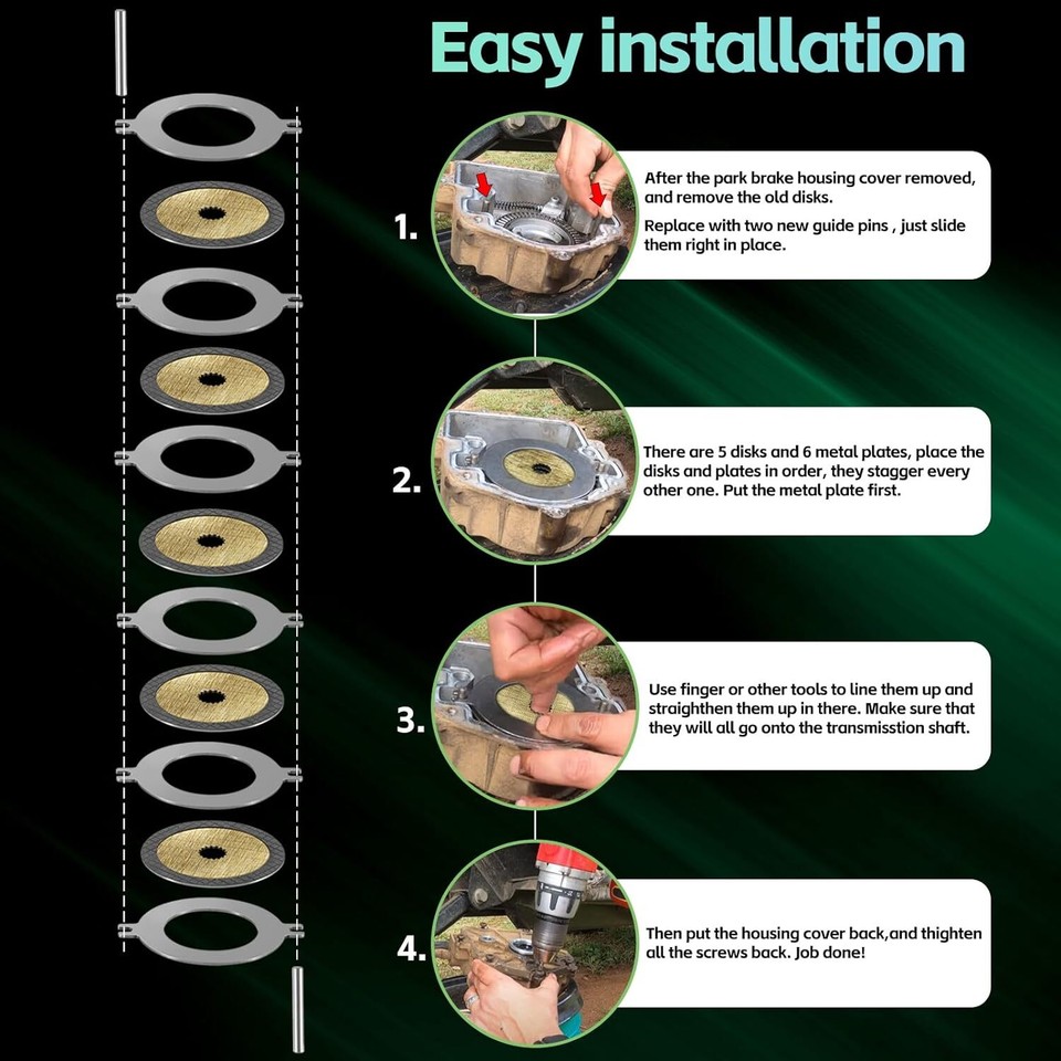 AM148465 Wet Brake Disk Kit for John Deere Gator XUV 625 825 835 855 ...