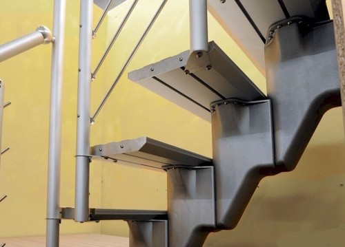 Outdoor Straight Staircase Kit Aluminum Central Stringer Spine Step ...