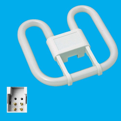 4x 28W GR10Q 4 Pin CFL 2D Tube Light Bulb Double D Lamp 3500K Warm ...