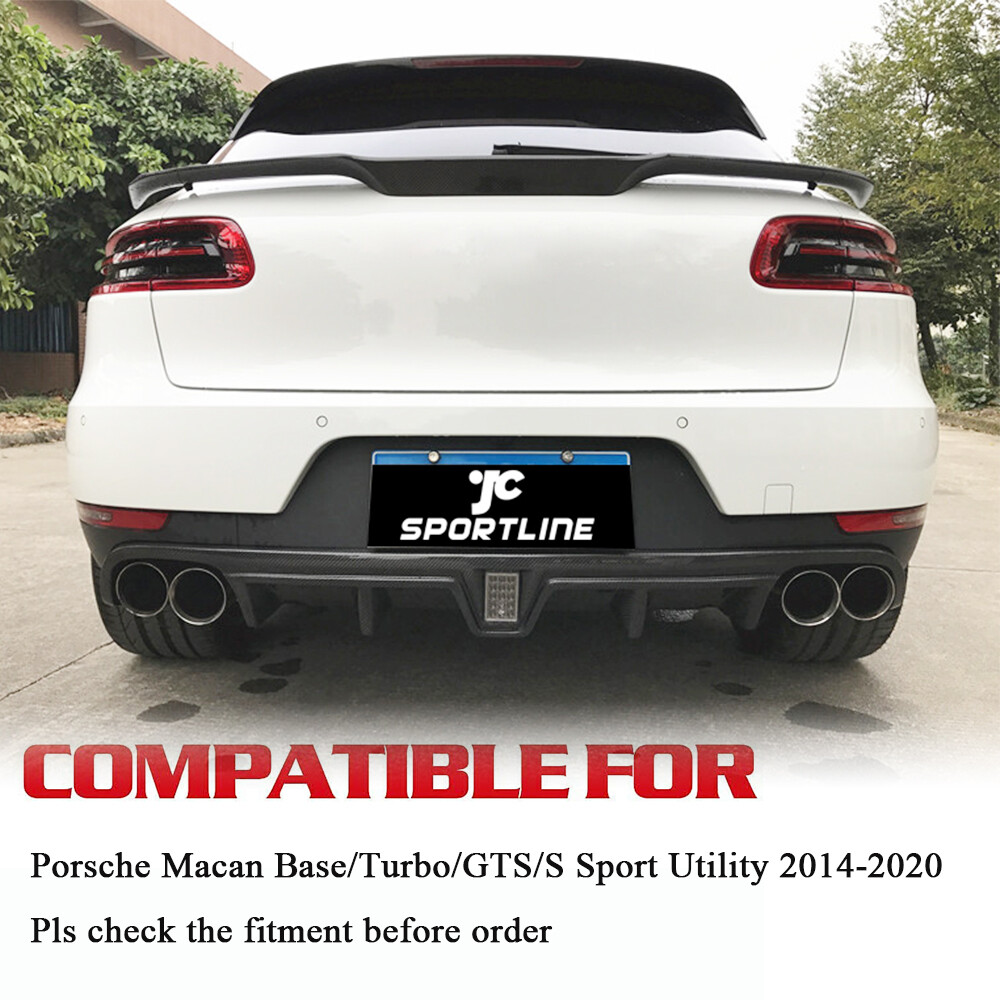 Fits Porsche Macan SUV 2014-2020 REAL CARBON Rear Trunk Middle Spoiler ...
