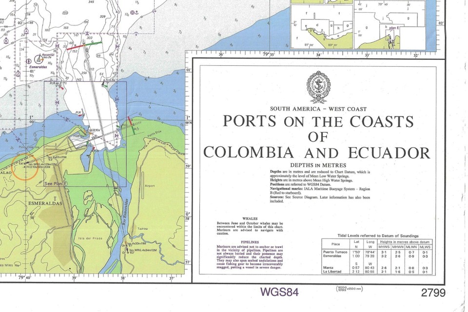 Admiralty 2799 Ports On The Coasts Of Colombia And Ecuador Chart Map ...