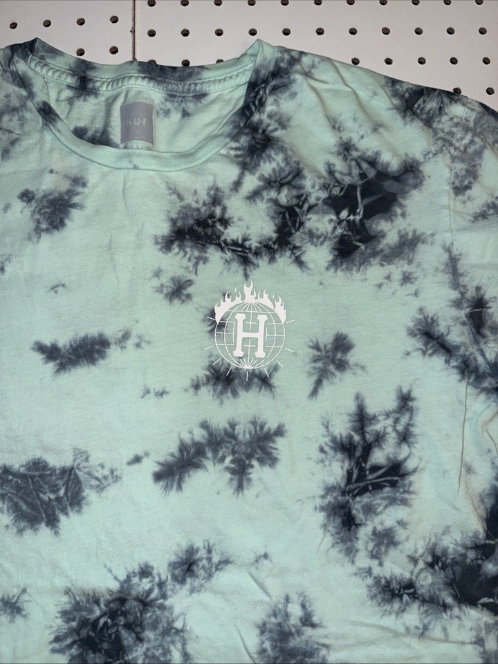 HUF x Thrasher Men’s L Tie Dye T-Shirt Green Black Skate Streetwear | eBay
