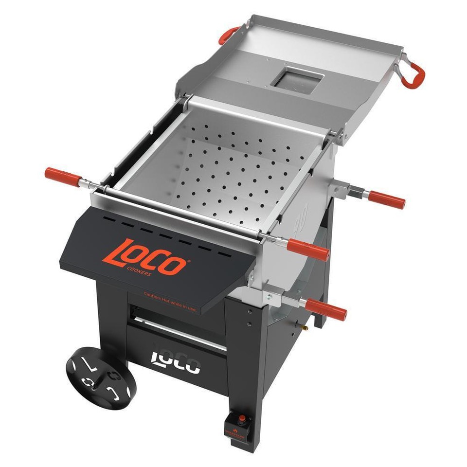 LOCO Crawfish Boiler Cart 90 qt. Powerful Dual Jet Propane Burner w ...