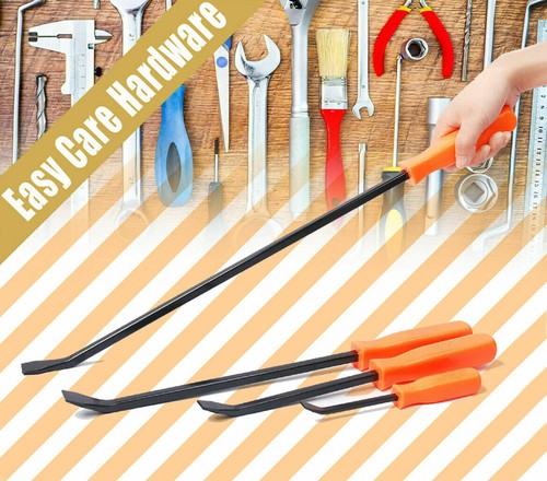4 Pc Pcs Pry Bar Set 8" 12" 18" 24" Mechanic Crowbar Tool Car Trim ...