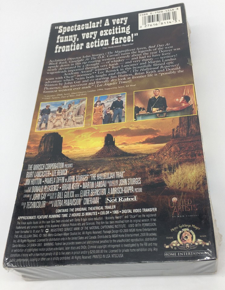 The Hallelujah Trail 1965 (VHS, 2000) Westerern Legends New Sealed ...