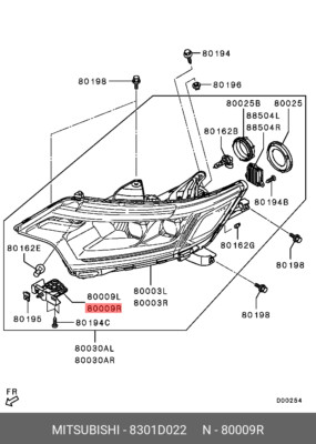 Genuine OE Bracket Headlamp Right Hand 8301D022 For Mitsubishi 8301 ...
