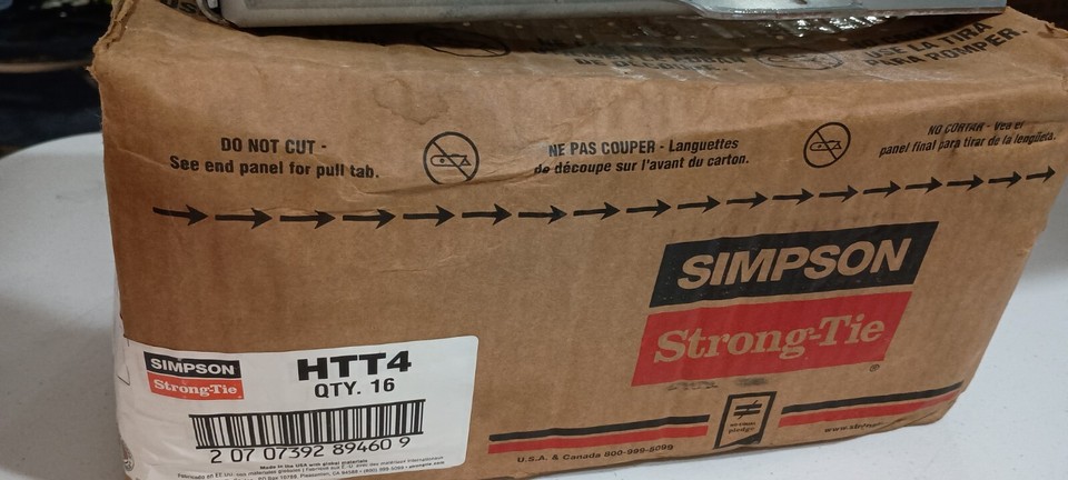 Simpson Strong-Tie HTT4 Tension Tie $20 Each. 707392894605| eBay