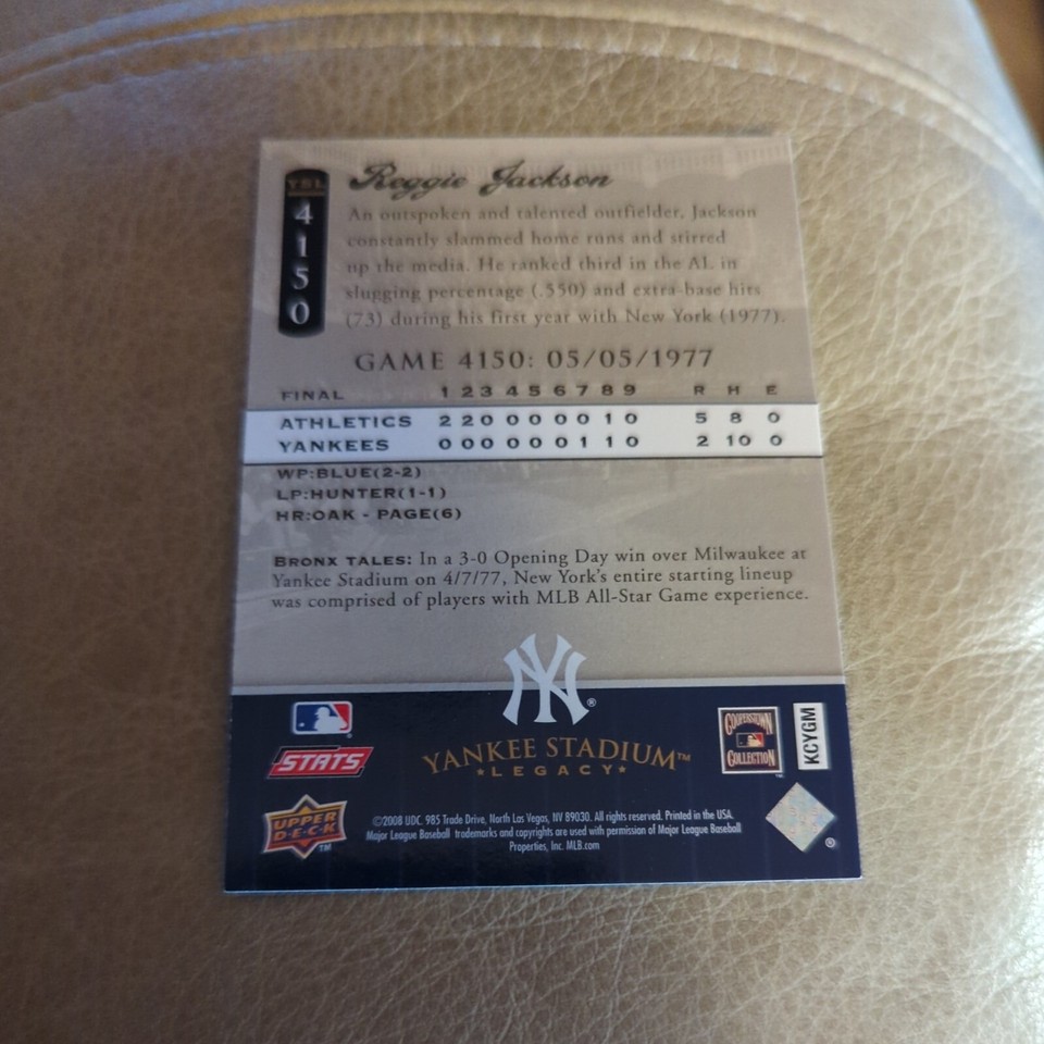 Cb8 Ysl 4150 Reggie Jackson New York Yankees 2008 upperdeck stadium ...