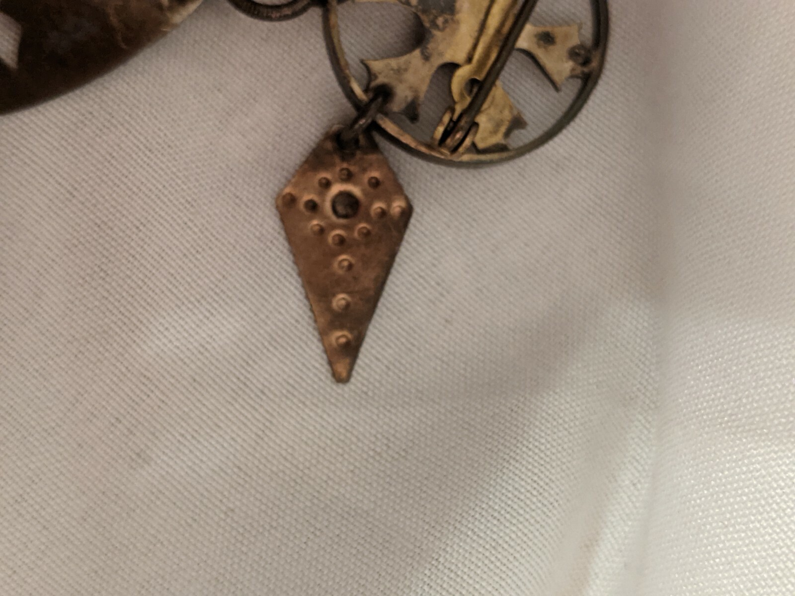 RARE Vintage handcrafted artisian metal cut work Pin … - Gem