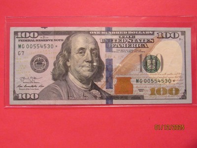 $100 US "STAR NOTE" SERIAL# MG 00554530* | eBay