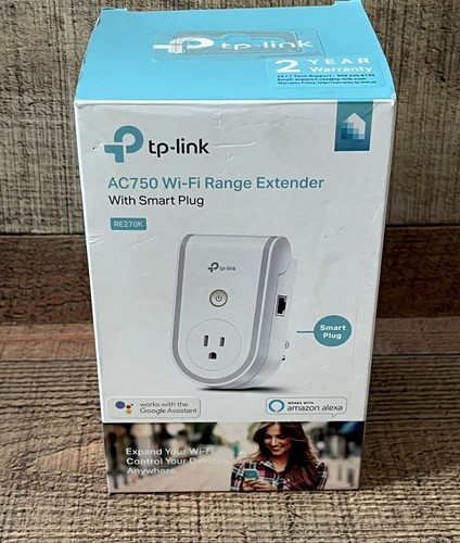 TP-LINK AC750 Wifi Range Extender with Smart Plug - White (RE270K ...