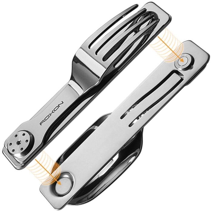 ROXON 2 in 1 Camping Utensil Set Locking Detachable Spoon & Fork Strong ...