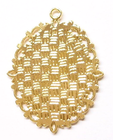 4 of 40x30mm Shiny Gold Victorian Deco Four Loops w/Scallops Pendant ...