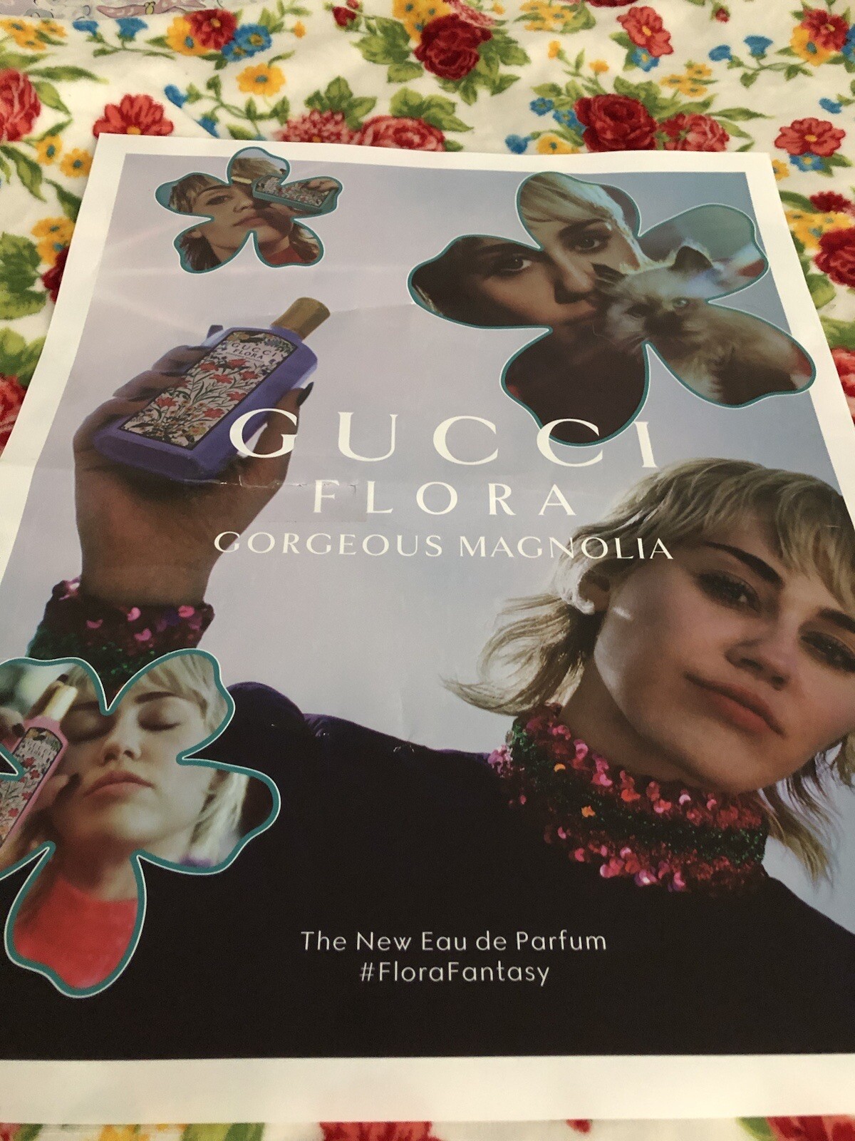 Gucci Flora Miley Cyrus Fantasy Parfum Designer Fashion Laminate Poster ...