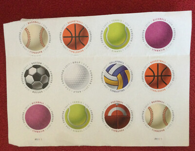 2016 Have A Ball Sports Stamps -Round Forever Postage Stamp Sheet 12 ...