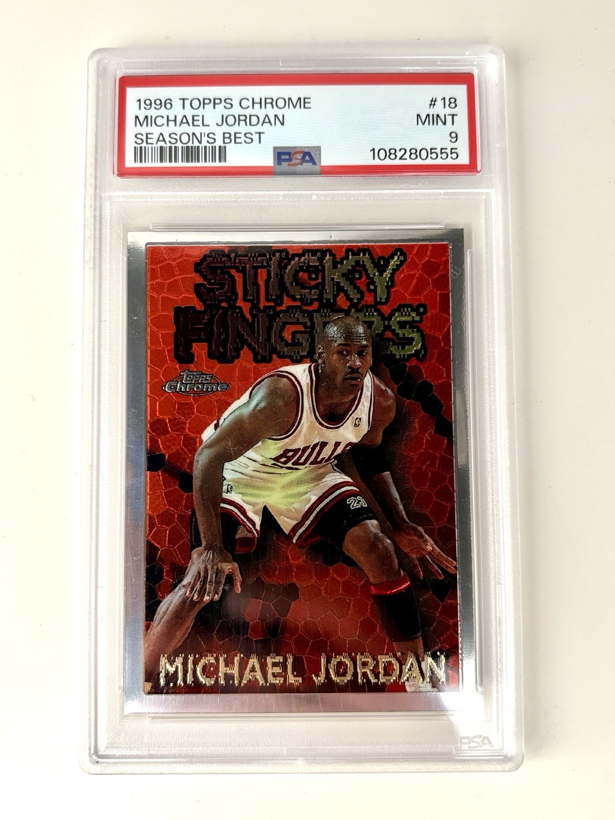 1996-97 Topps Chrome - Season's Best Sticky Fingers Michael Jordan #18 ...