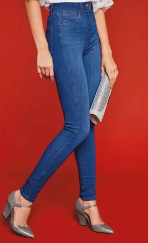New Next Size 6 R Hypercurve Bright Blue Super High Waist Skinny Jeans ...