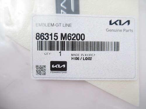 Genuine OEM Kia 86315 M6200 "GT LINE" Nameplate Emblem 2020-2021 Kia ...