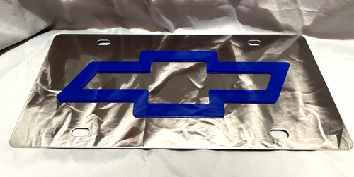 Chevrolet Bowtie tag stainless steel chrome vanity license plate Chevy ...