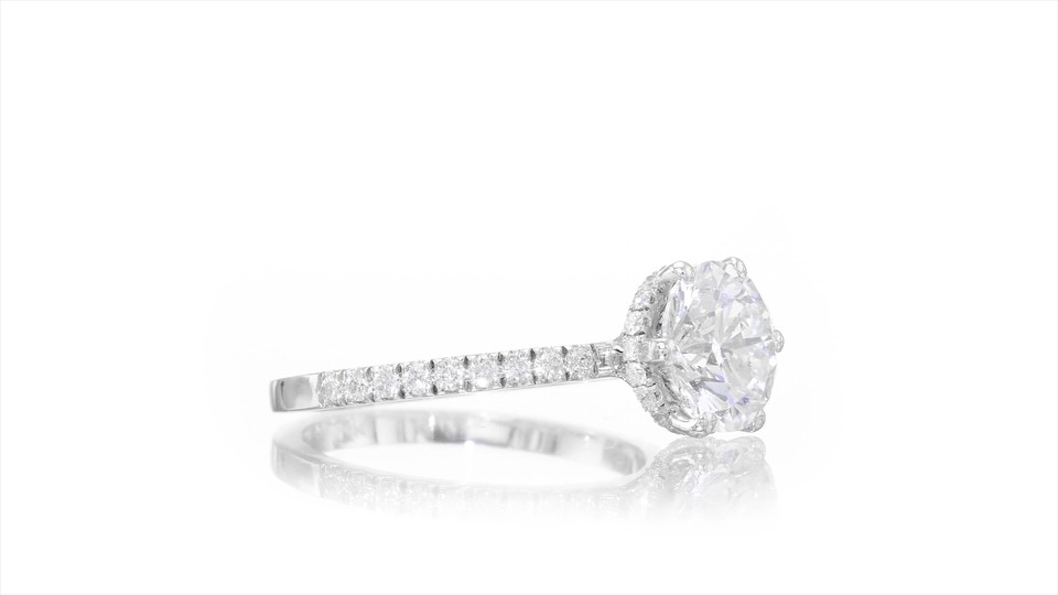Diamond Engagement Ring VVS2 D Round 1.20 Ct Lab Created IGI Certified ...