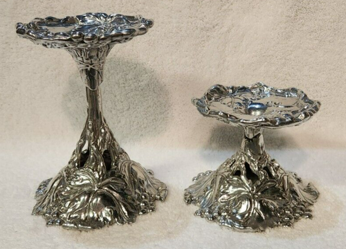 Set of 2 Arthur Court 2007 Grapevine Metalware Pillar Taper Candlestick ...