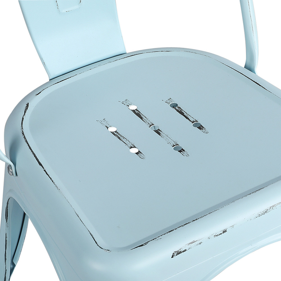 Classic Iron Metal Dining Chair Indoor Outdoor Stackable Coffee Chair ...