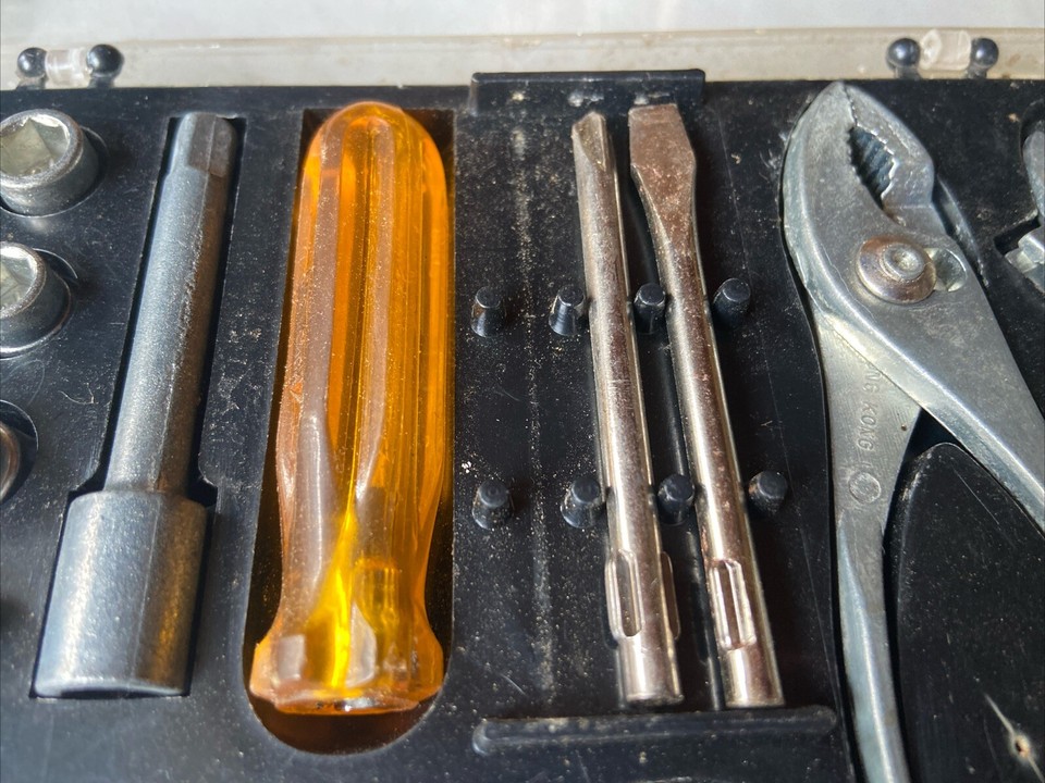 Mini Tool Screwdriver Socket Set Folding Hard Plastic Case Compact Tool ...