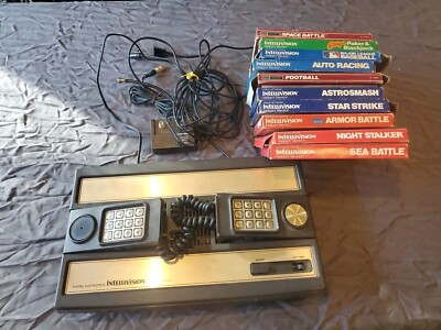 Vintage Mattel Intellivision Video Game Console Tested W/ 10 Games ...