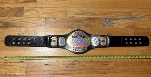ECW figures Inc 1999 World Title Replica Purple Logo Youth Size Metal ...