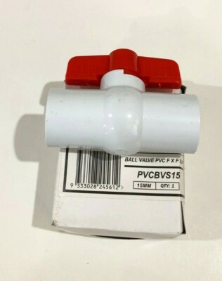AW PVCBVS15 15mm 1/2" Female Slip Solvent Weld PVC Ball Valve, Reg Post ...