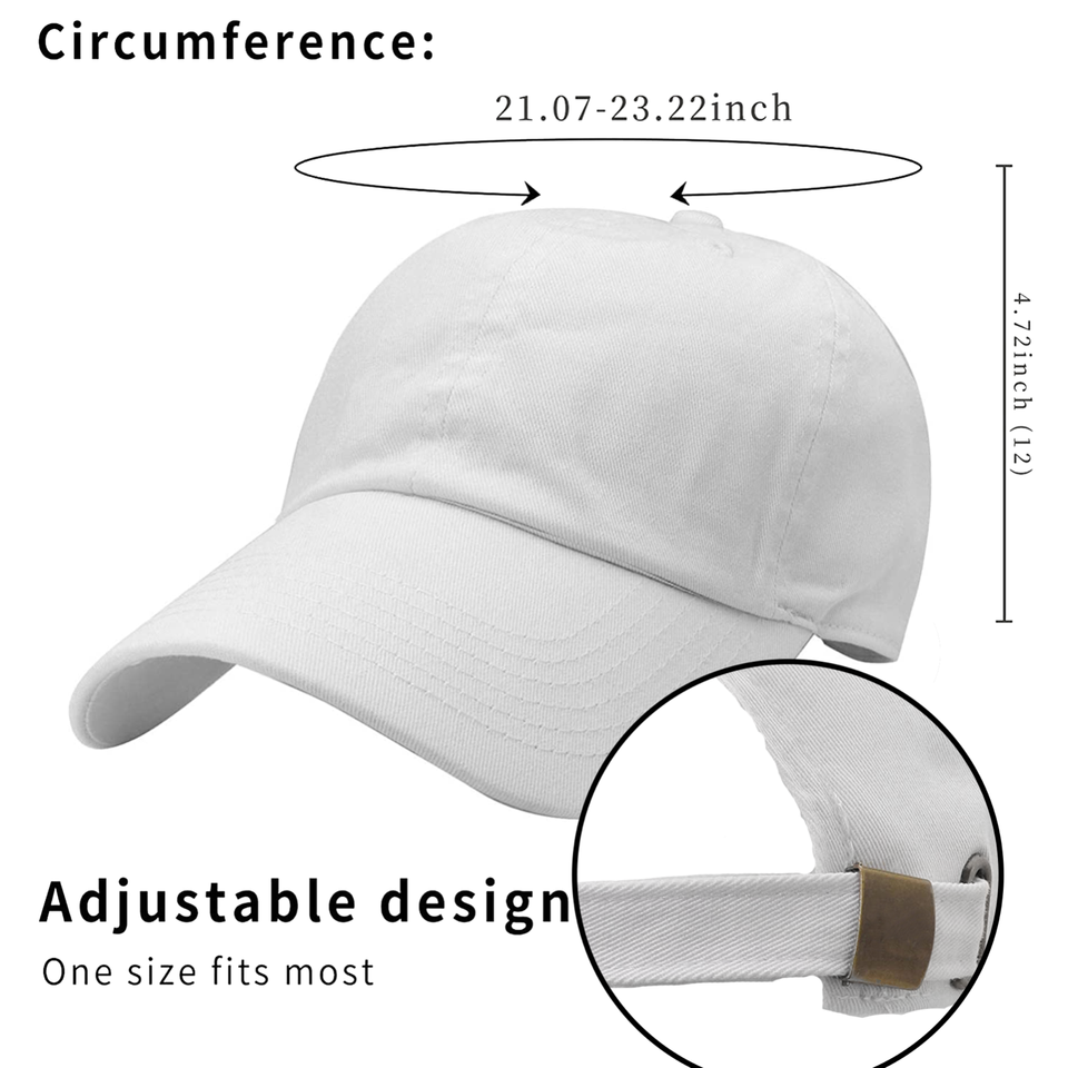 Baseball Cap for Men & Women Plain Solid Cotton Hat Flexible Fit Plain ...