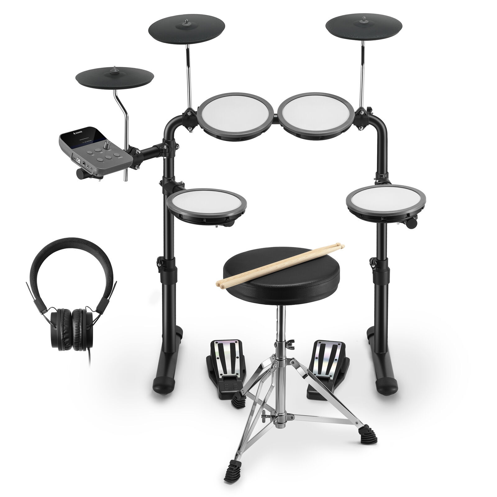 Donner DED-70 Junior Kids Electric Drum Set 4 Quiet Mesh Pad 68 Sounds ...