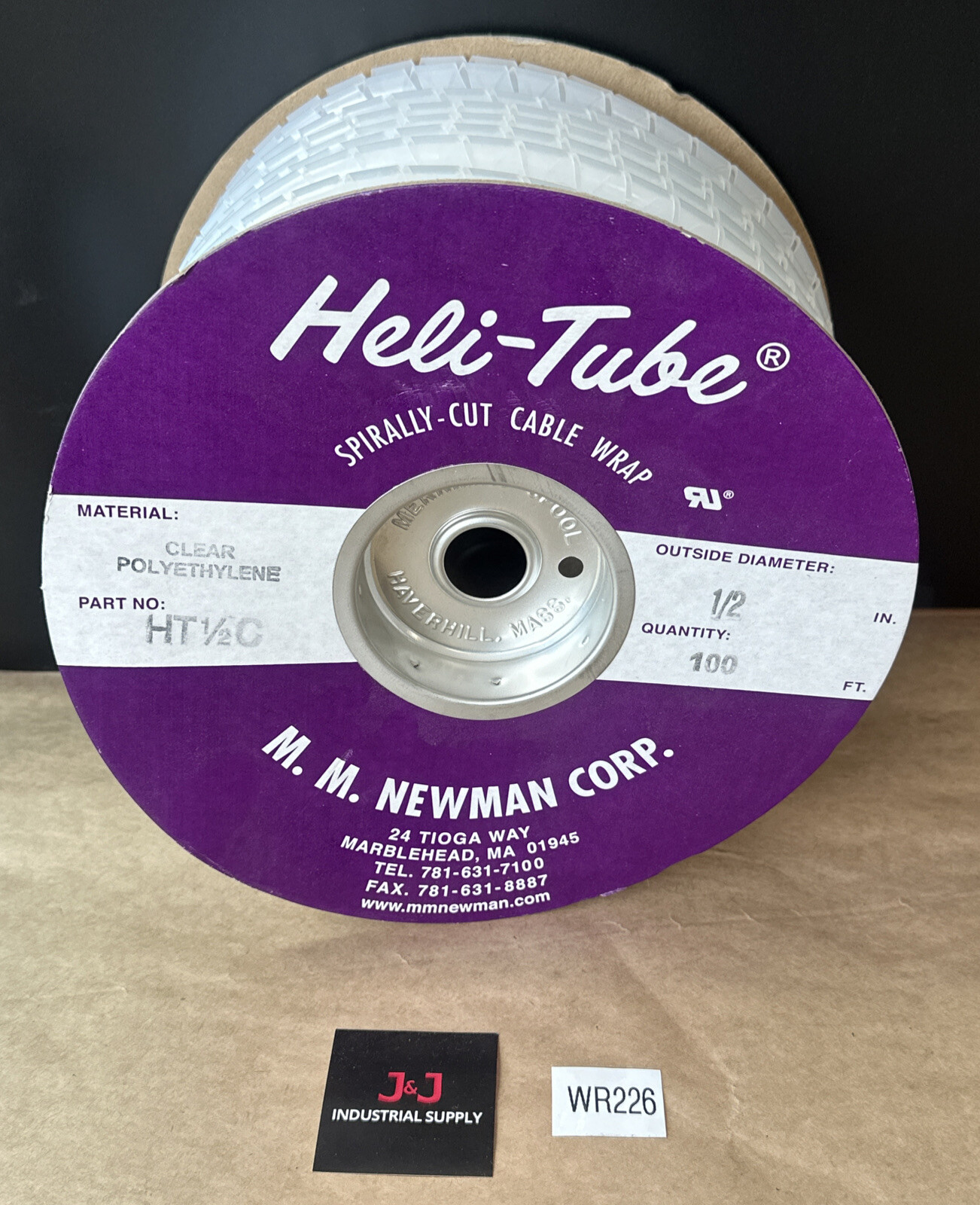 NEW- Heli-Tube HT1/2C 1/2" 100' Spirally-Cut Cable Wrap Clear ...