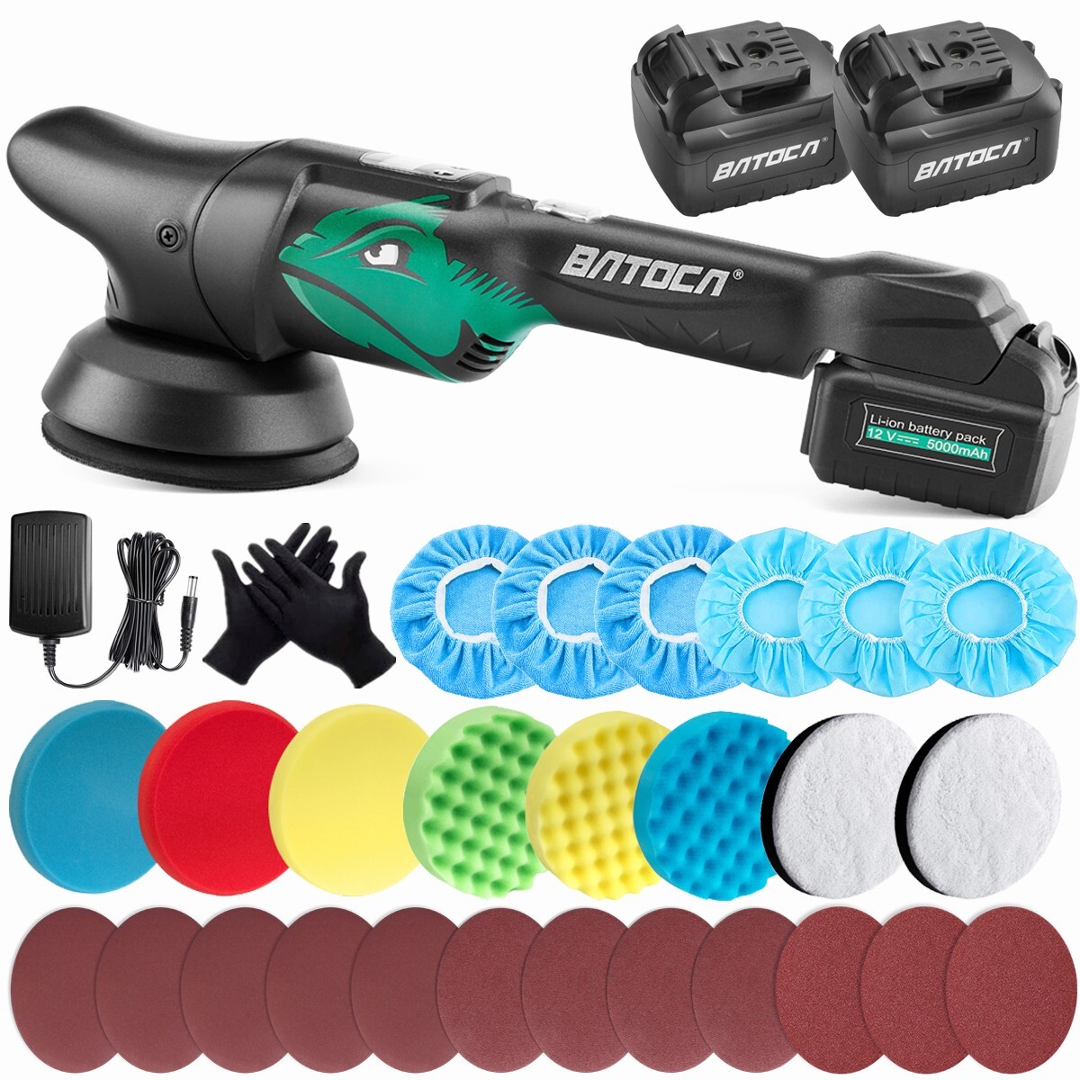 BATOCA Cordless Car Buffer Polisher Wireless Polishing Machine 4 Ah ...