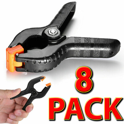 🔥8 Pack QUALITY Heavy Duty SPRING CLAMPS Nylon Plastic Quick Grips ...