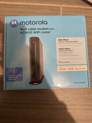 Motorola MG7540-10 16x4 Cable Modem - Black | eBay
