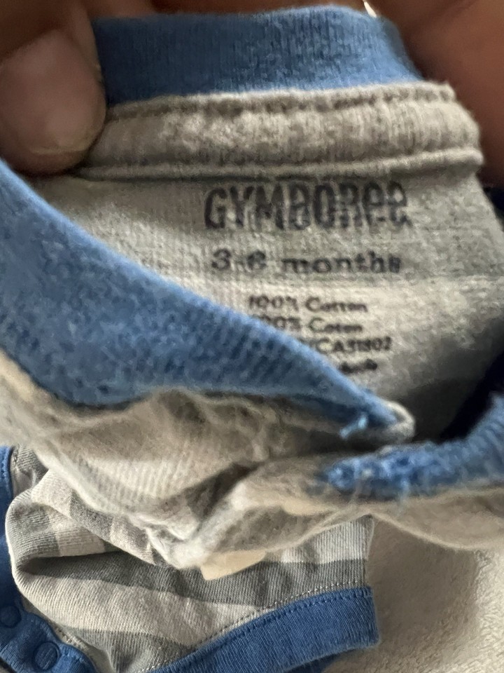 Gymboree Baby Boy 3-6 M Outfit Bodysuit Stripe Gray Blue Infant | eBay
