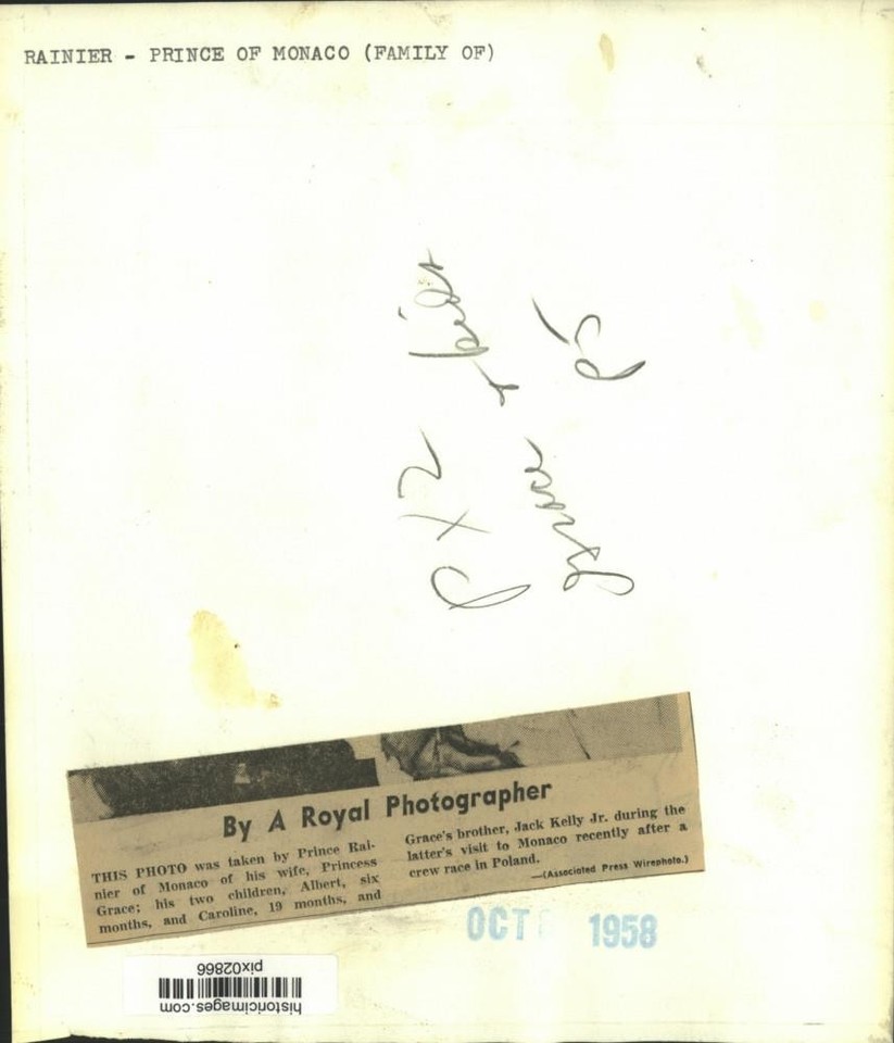 1958 Press Photo Princess Grace & two children with brother Jack Kelly ...