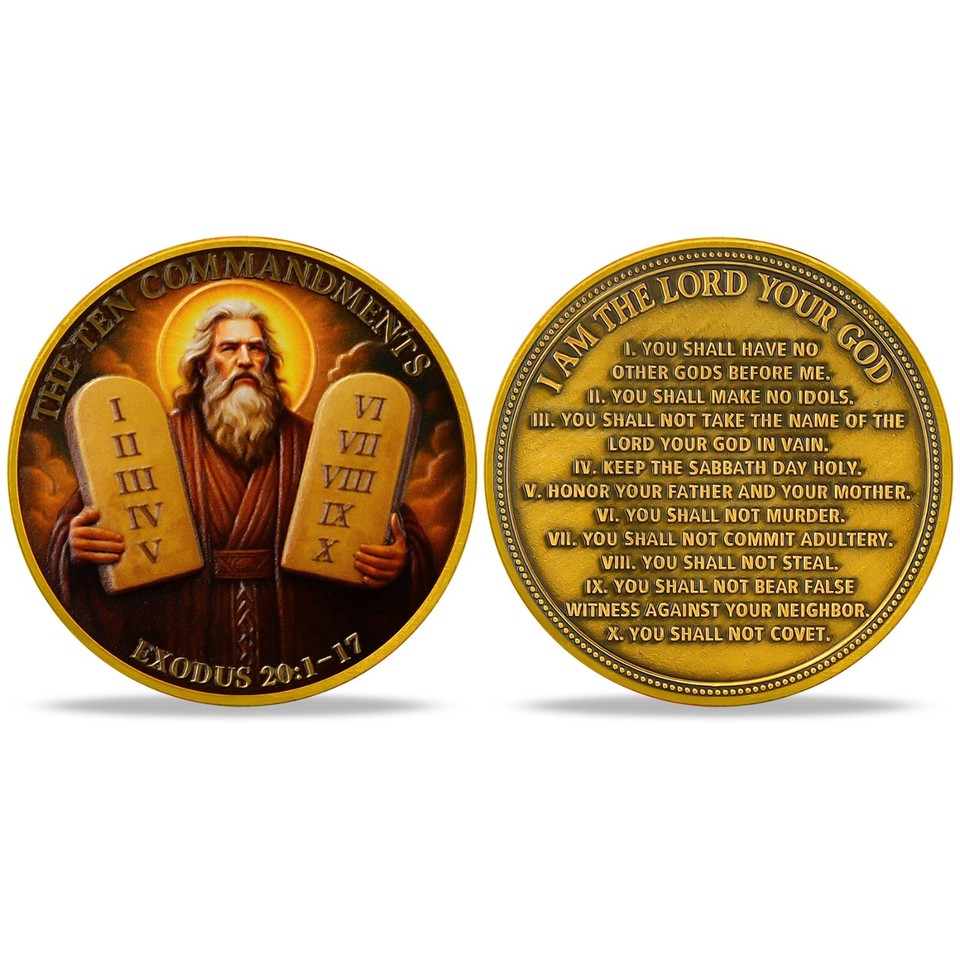Ten Commandments Christian Coin - Inspirational Exodus 20:1-17 Bible ...